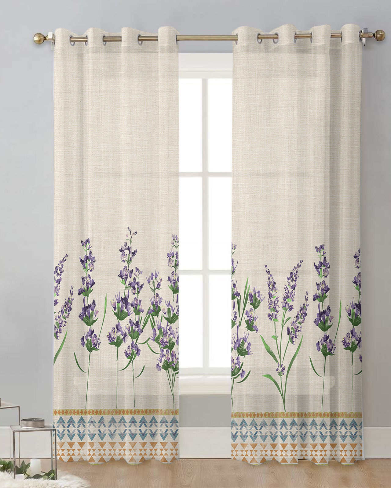 Bohemia Retro Pattern Ethnic Bedroom Organza Voile Curtain Window ...