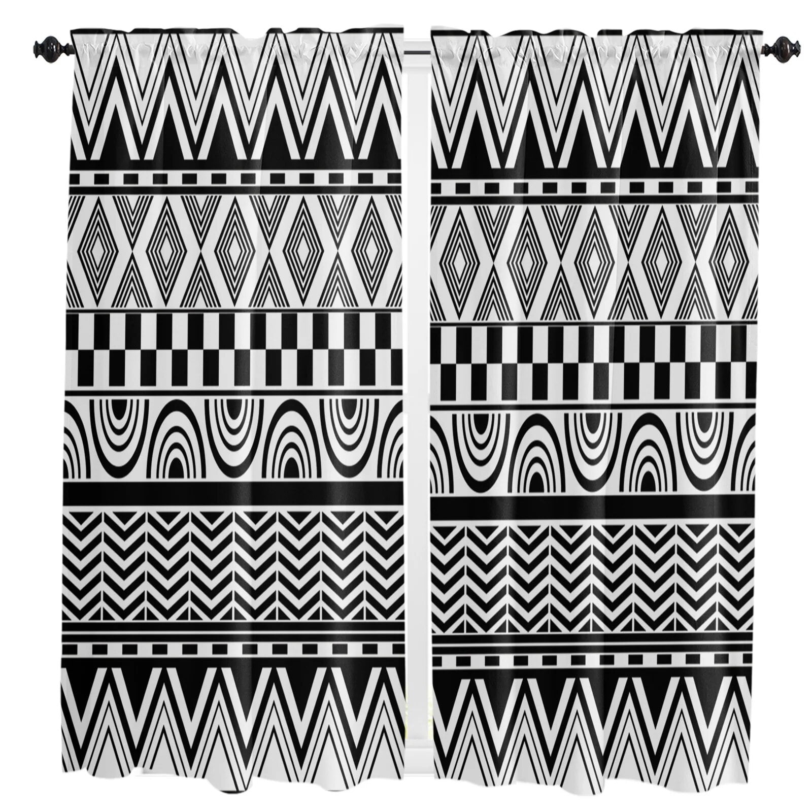 Bohemia Retro Pattern Ethnic Curtain Home Decoration Living Room Short ...