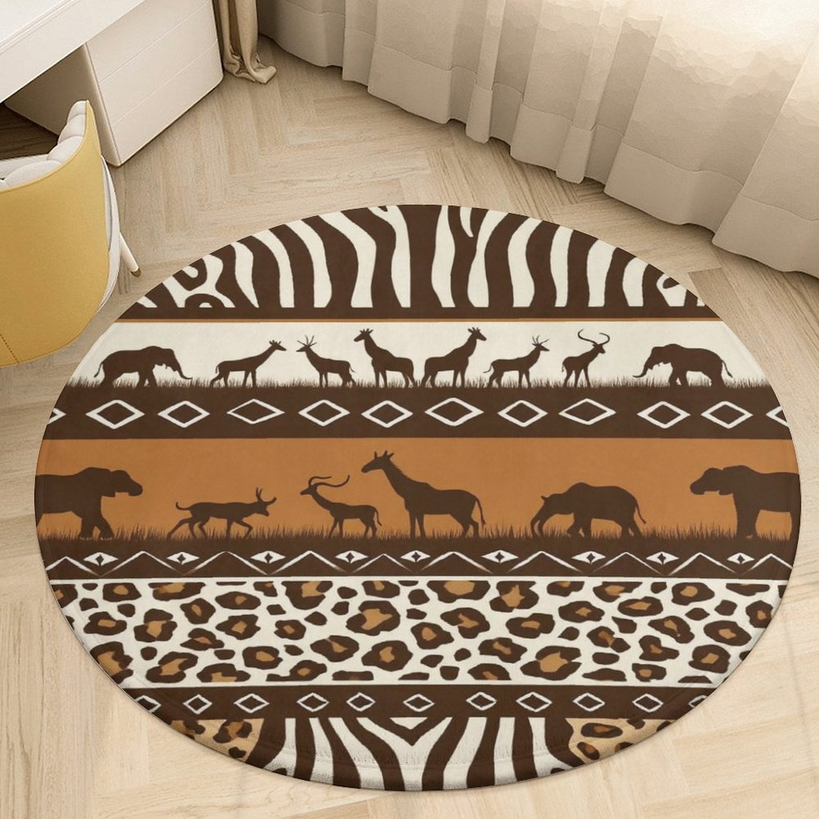 Bohemia Round Area Rugs for Bedroom Living Room, 2FT Soft Comfy Indoor ...