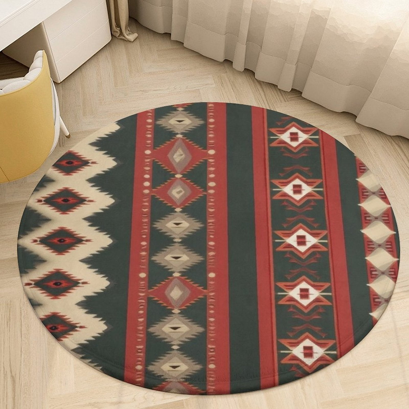 Bohemia Round Area Rugs for Bedroom Living Room, 2FT Soft Comfy Indoor ...