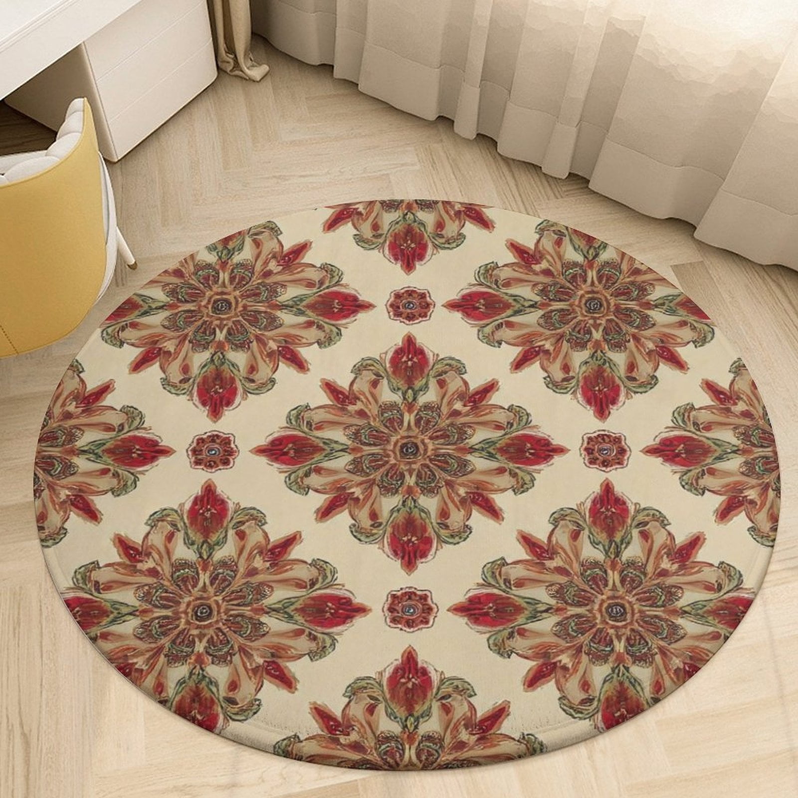 Bohemia Round Area Rugs for Bedroom Living Room, 2FT Soft Comfy Indoor ...