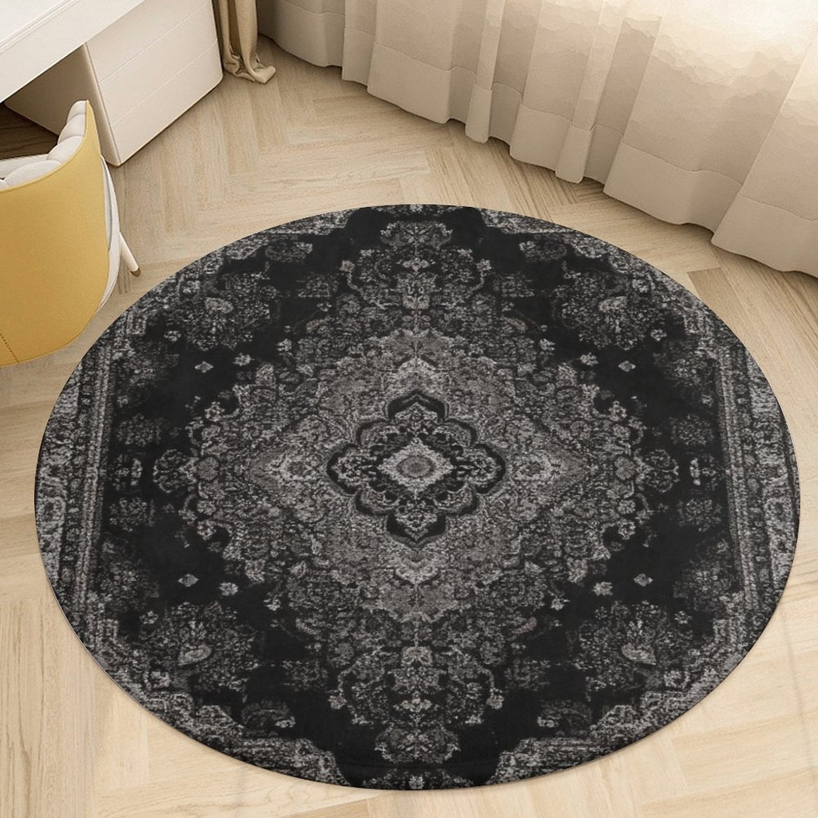 Bohemia Round Area Rugs for Bedroom Living Room, 2FT Soft Comfy Indoor ...