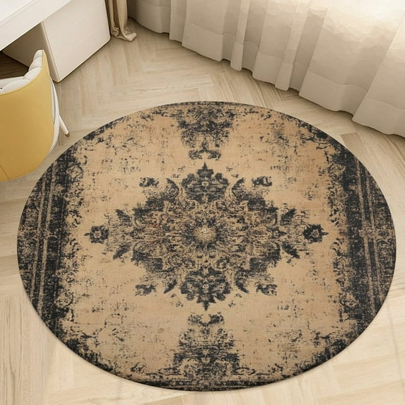 Bohemia Round Area Rugs for Bedroom Living Room, 2FT Soft Comfy Indoor ...