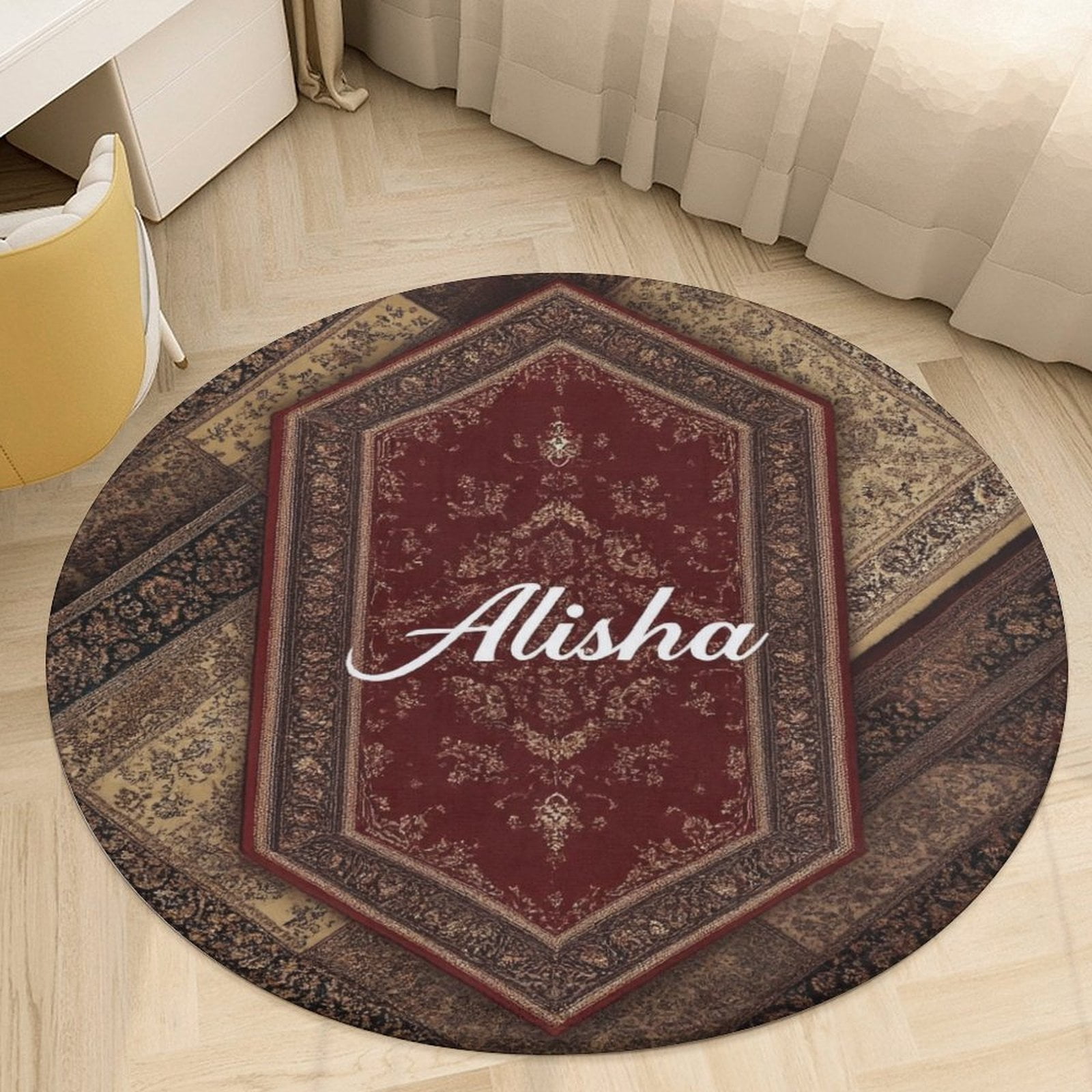 Bohemia Round Area Rugs for Bedroom Living Room, 3FT Soft Comfy Indoor ...