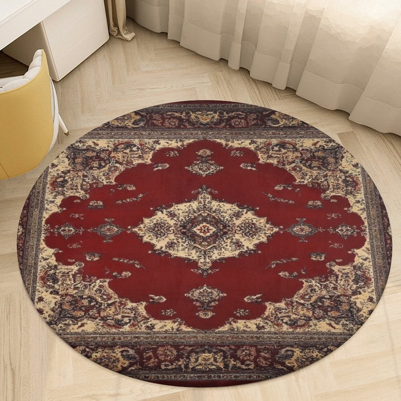 Bohemia Round Area Rugs for Bedroom Living Room, 3FT Soft Comfy Indoor ...