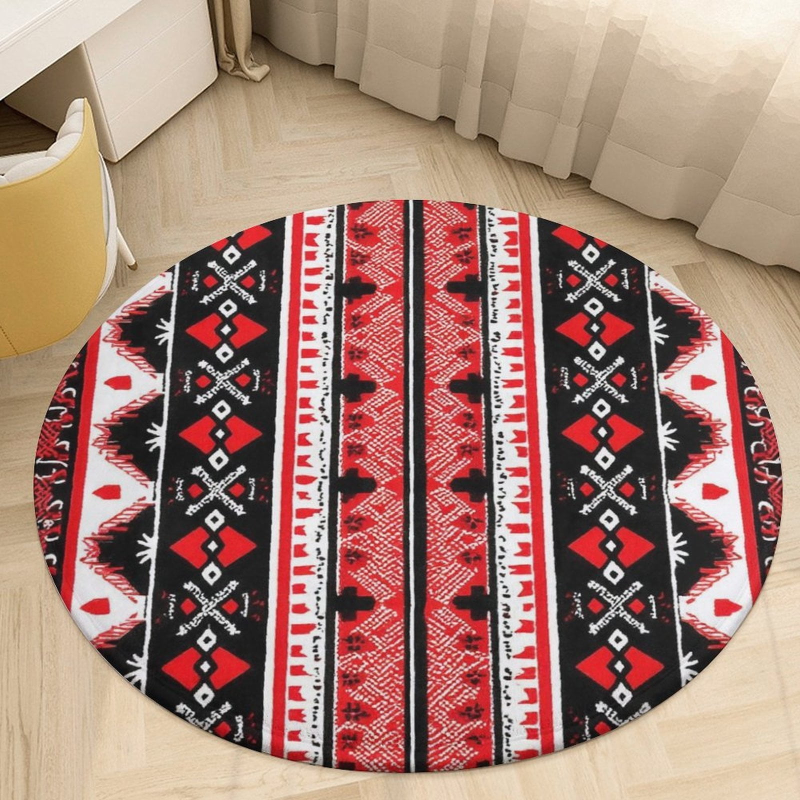 Bohemia Round Area Rugs for Bedroom Living Room, 4FT Soft Comfy Indoor ...