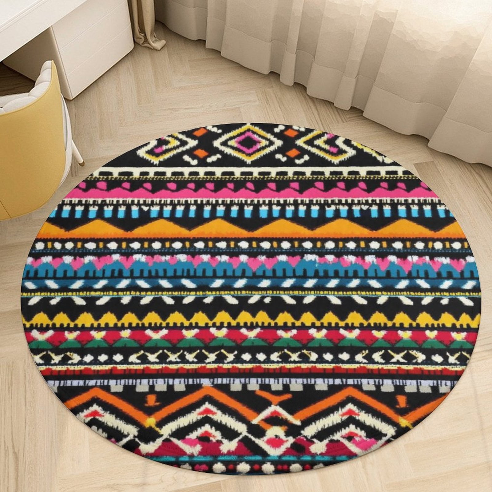 Bohemia Round Area Rugs for Bedroom Living Room, 4FT Soft Comfy Indoor ...
