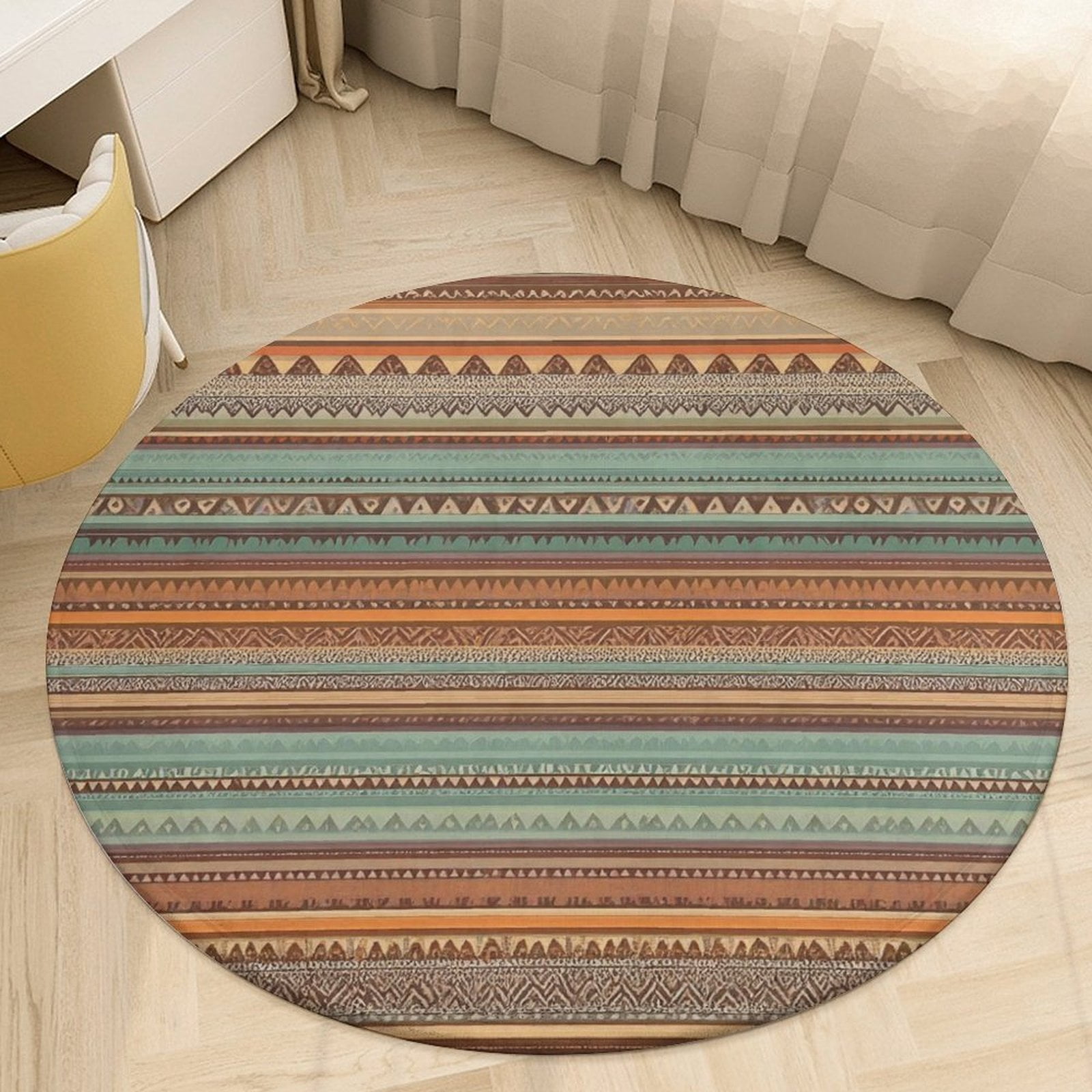 Bohemia Round Area Rugs for Bedroom Living Room, 5FT Soft Comfy Indoor ...