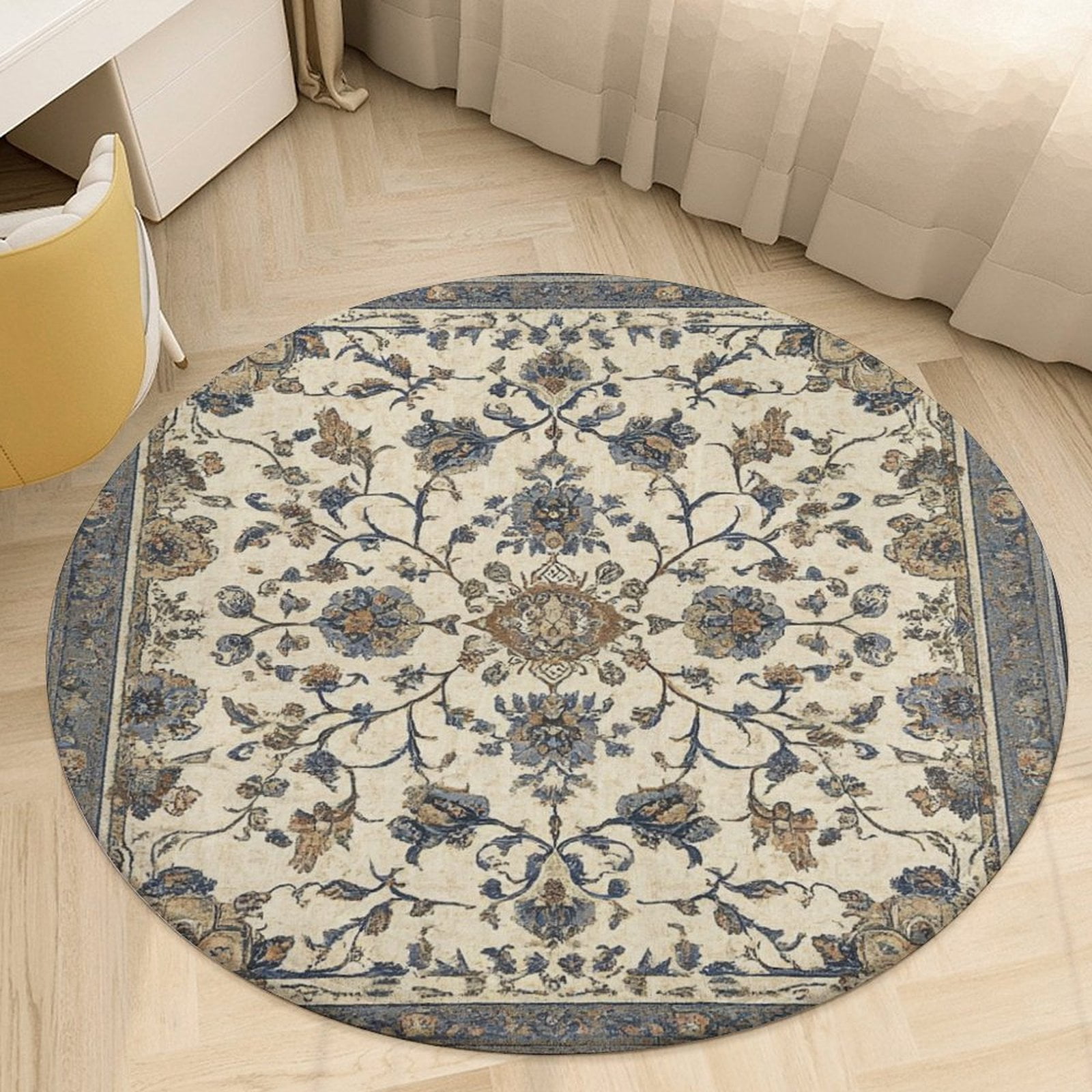 Bohemia Round Area Rugs for Bedroom Living Room, 5FT Soft Comfy Indoor ...