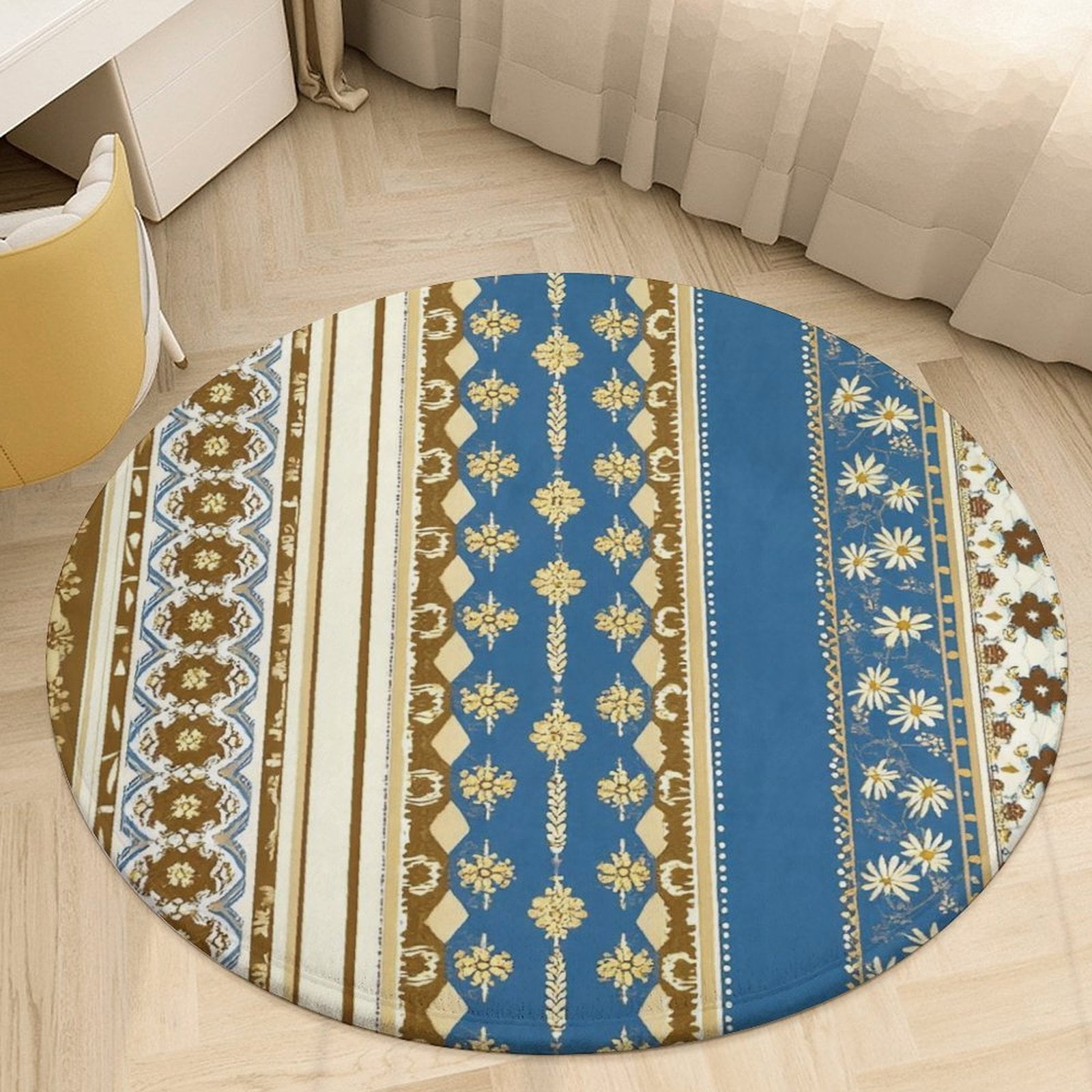 Bohemia Round Area Rugs for Bedroom Living Room, 6FT Soft Comfy Indoor ...