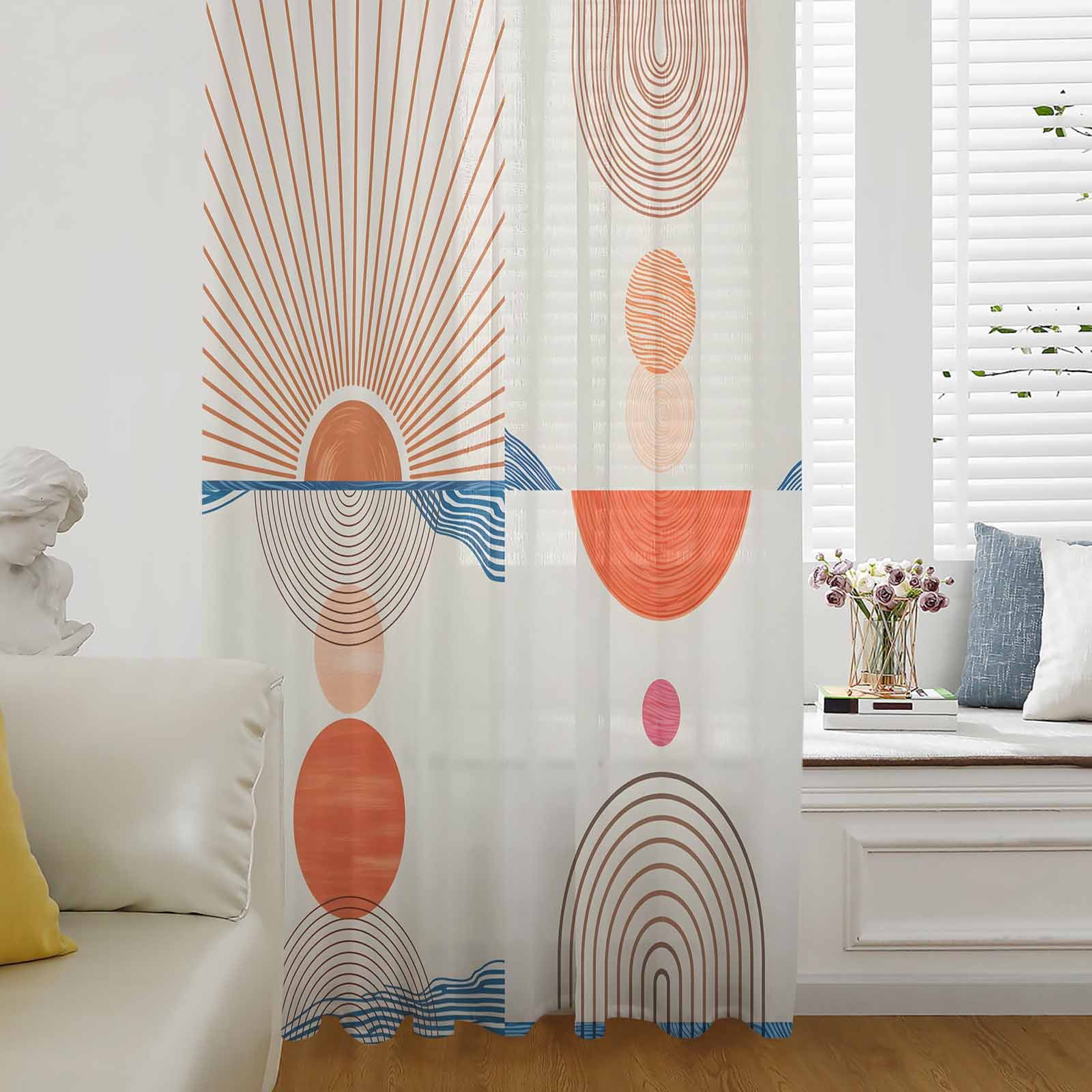 Bohemia Semi Sheer Curtains Drapes for Living Room, Bedroom, French ...