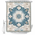 Bohemia Shower Curtain for Bathroom, Retro Boho Ethnic Farmhouse Blue ...