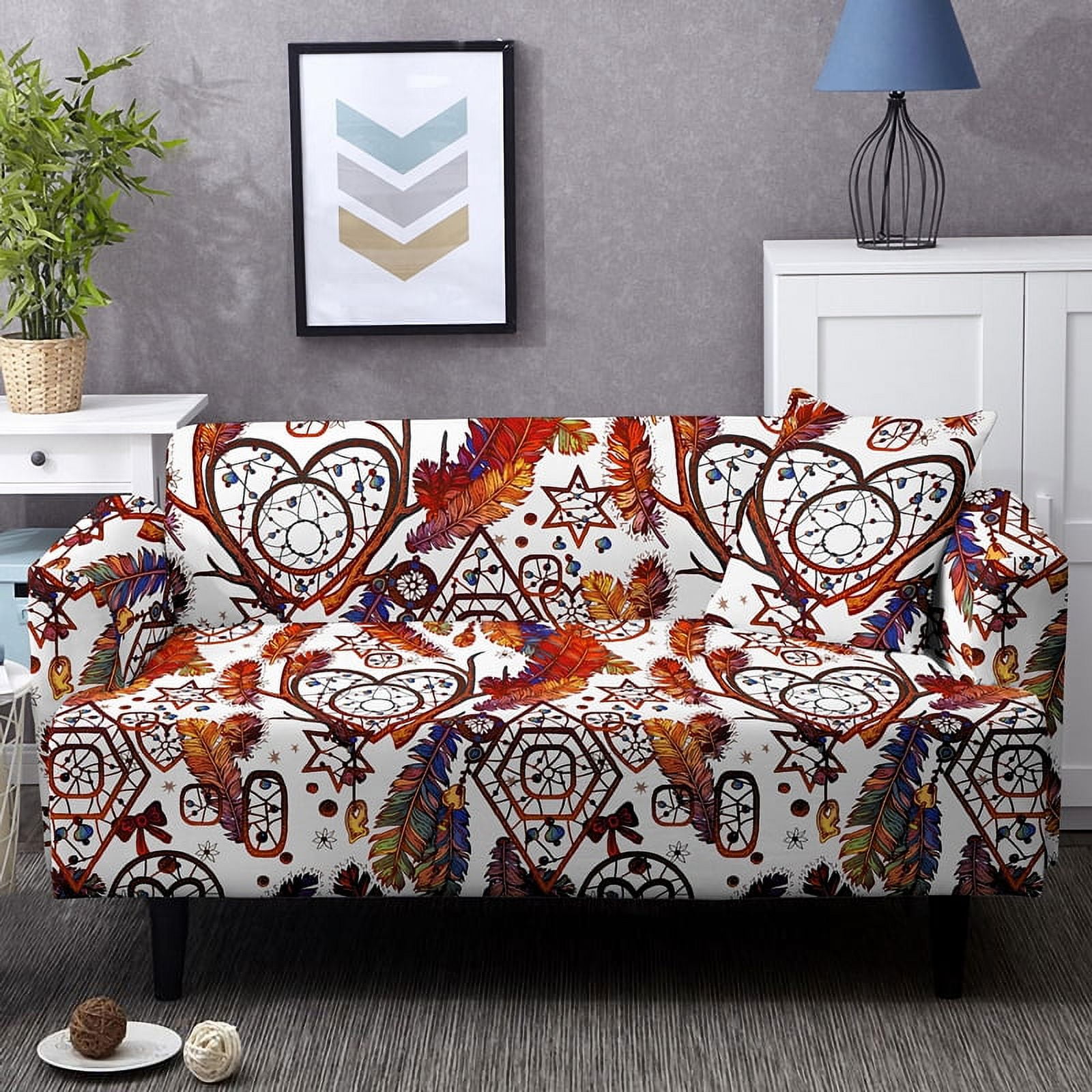 Bohemia Sofa Cover For Living Room Boho Psychedelic Feather Print ...