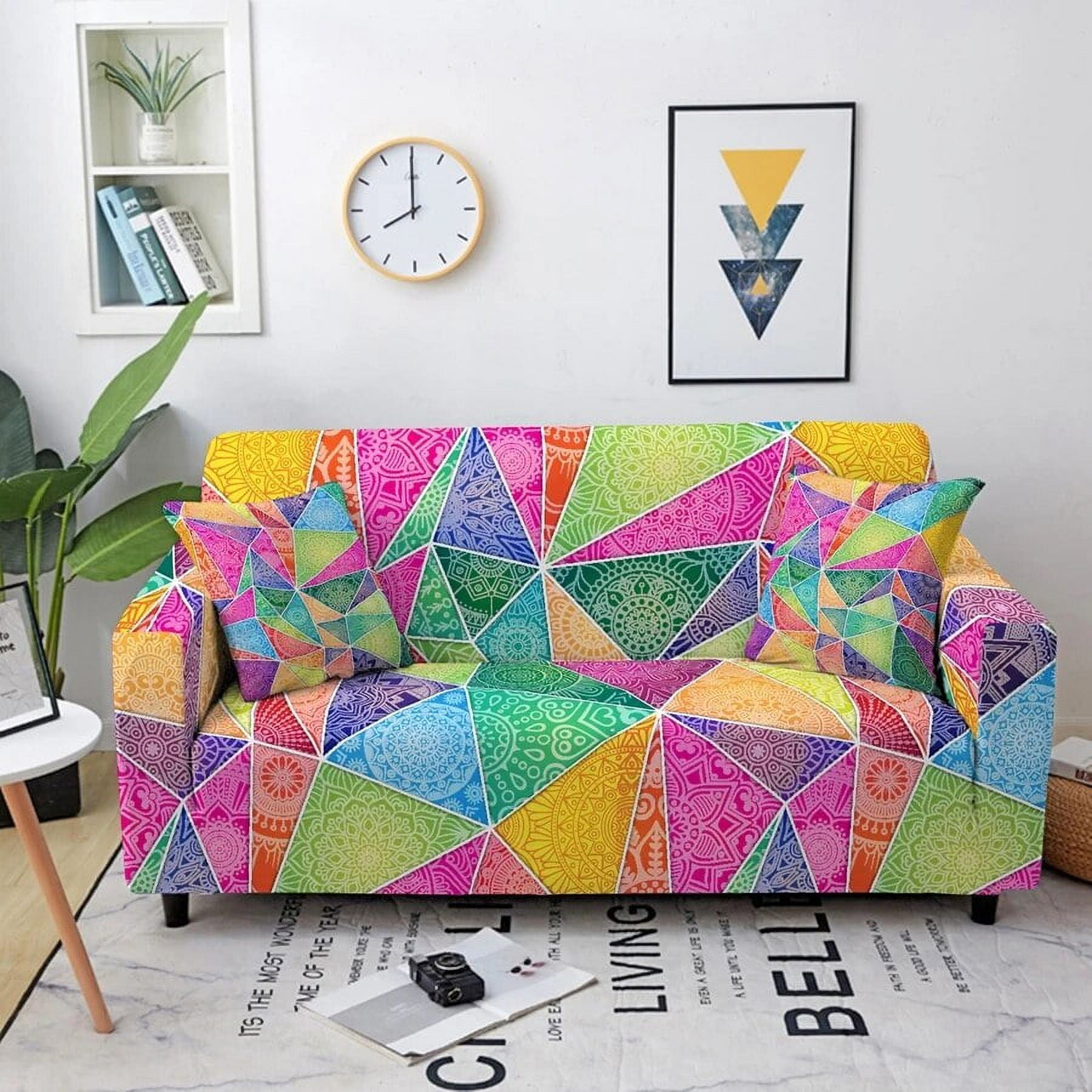 Bohemia Stretch Sofa Cover for Living RoomSlipcover Mandala Flower Plaid Patterns Sectional ...