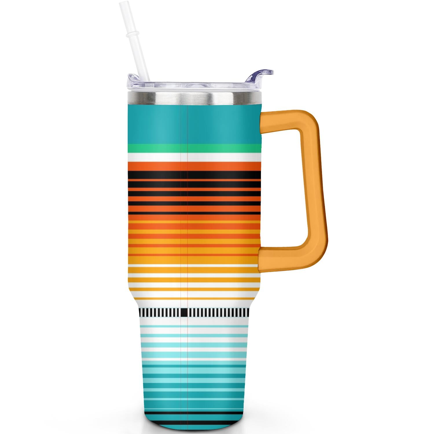 Bohemia Theme 40 oz Tumbler with Handle & Straw | 40oz Trendy Boho ...