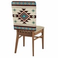 Bohemia Theme Chair Back Covers Set of 8, Brown Ethnic Textile Texture ...