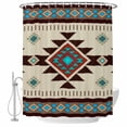 Bohemia Theme Shower Curtain for Bathroom, Brown Ethnic Textile Texture ...