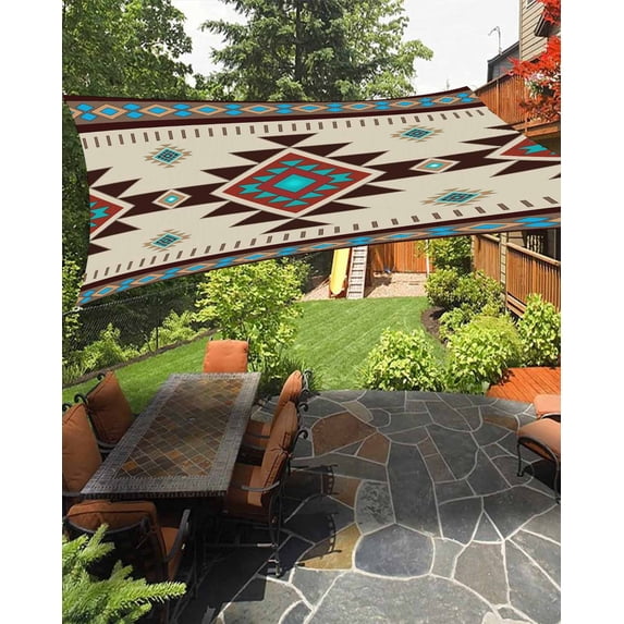 Bohemia Theme Sun Shade Sail 12'X16' Brown Ethnic Textile Texture UV ...