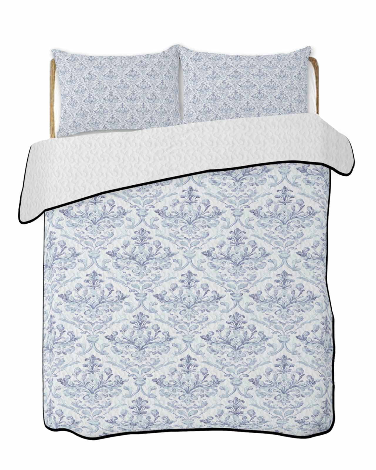 Bohemia Turkish Pattern Quilts Bedding Set Full Size Blue Medieval ...