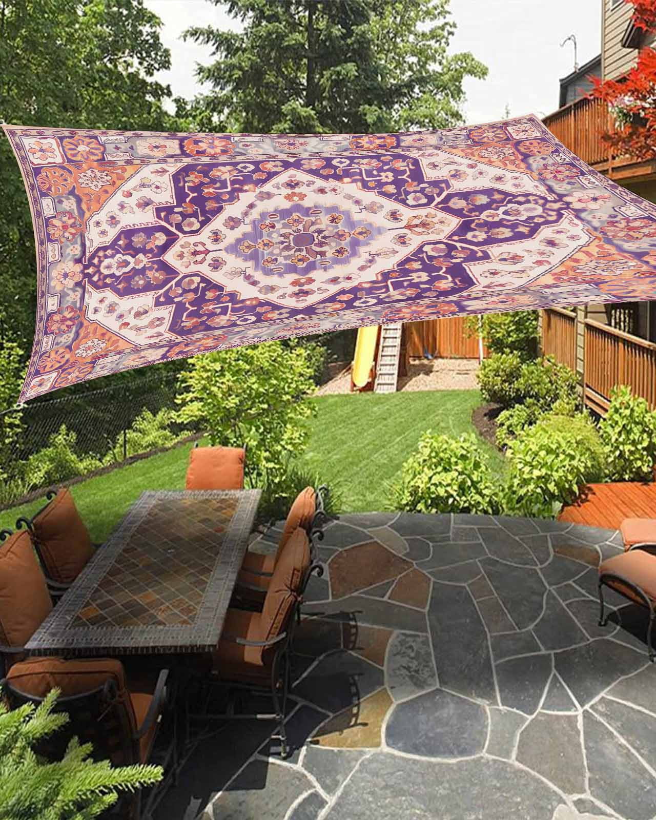 Bohemia Turkish Pattern Sun Shade Sail 12'X16' Purple Retro Ethnic ...
