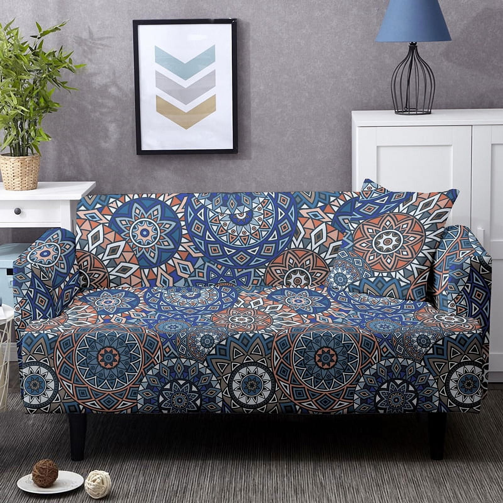 Bohemia Vintage Pattern Elastic Sofa Covers For Living Room Dust Proof ...