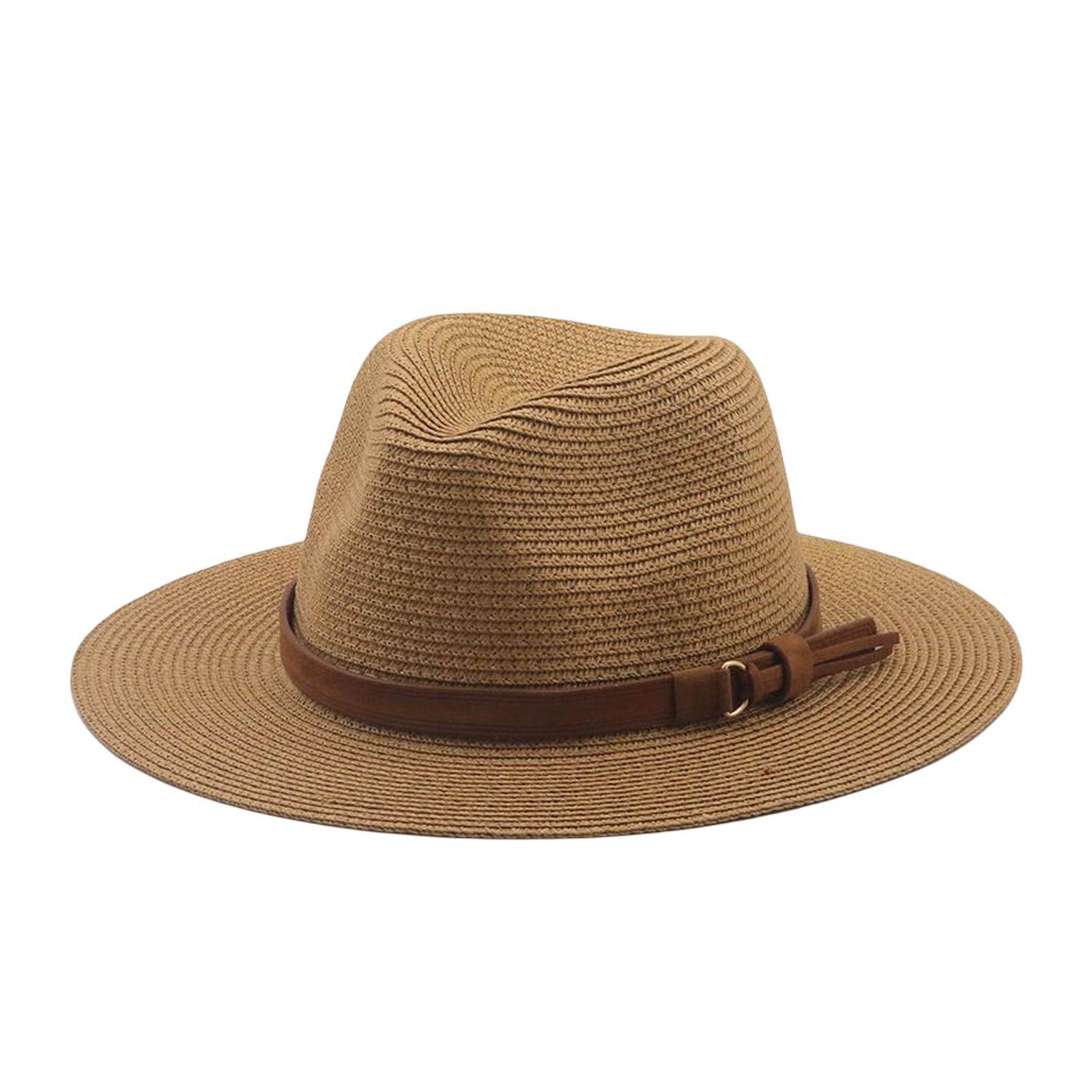 Bohemia Wide Hat Panama Adjustable Straw Hats for Holiday Khaki Khaki 2 - Walmart.com