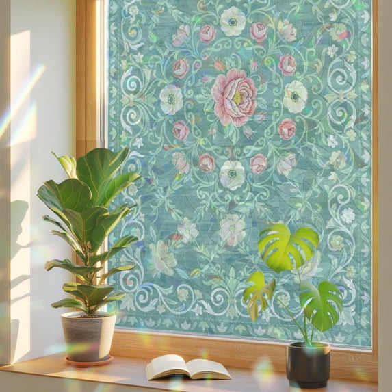 Bohemia Window Privacy Film Rainbow Static Cling Stain Glass Window ...