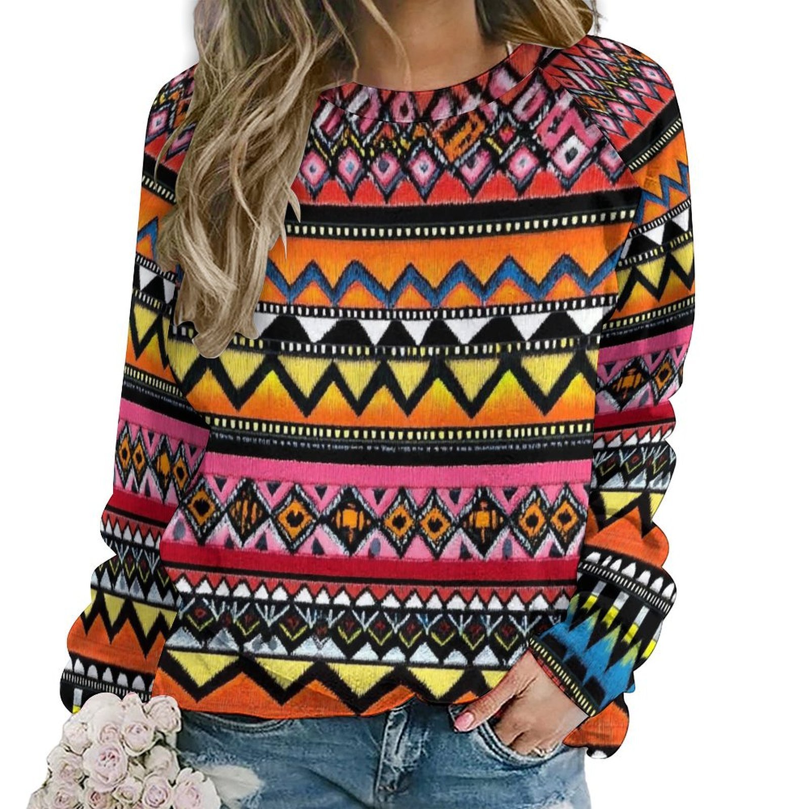 Bohemia Women Casual Long Sleeve Hoodie Streetwear Pullovers Top Female ...