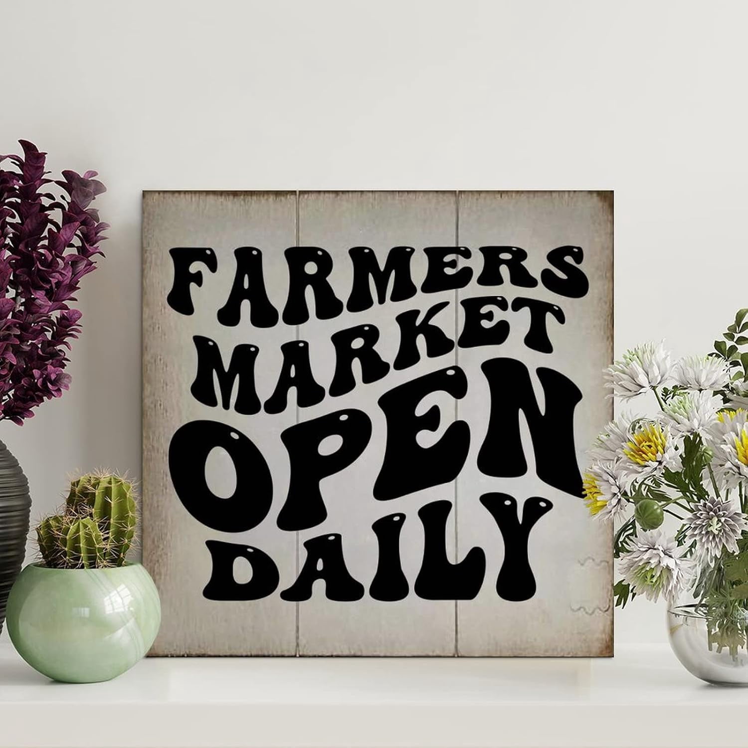 Bohemia Wooden Pallet Sign Farmers Market Open Daily Wood Signs 10X10 ...
