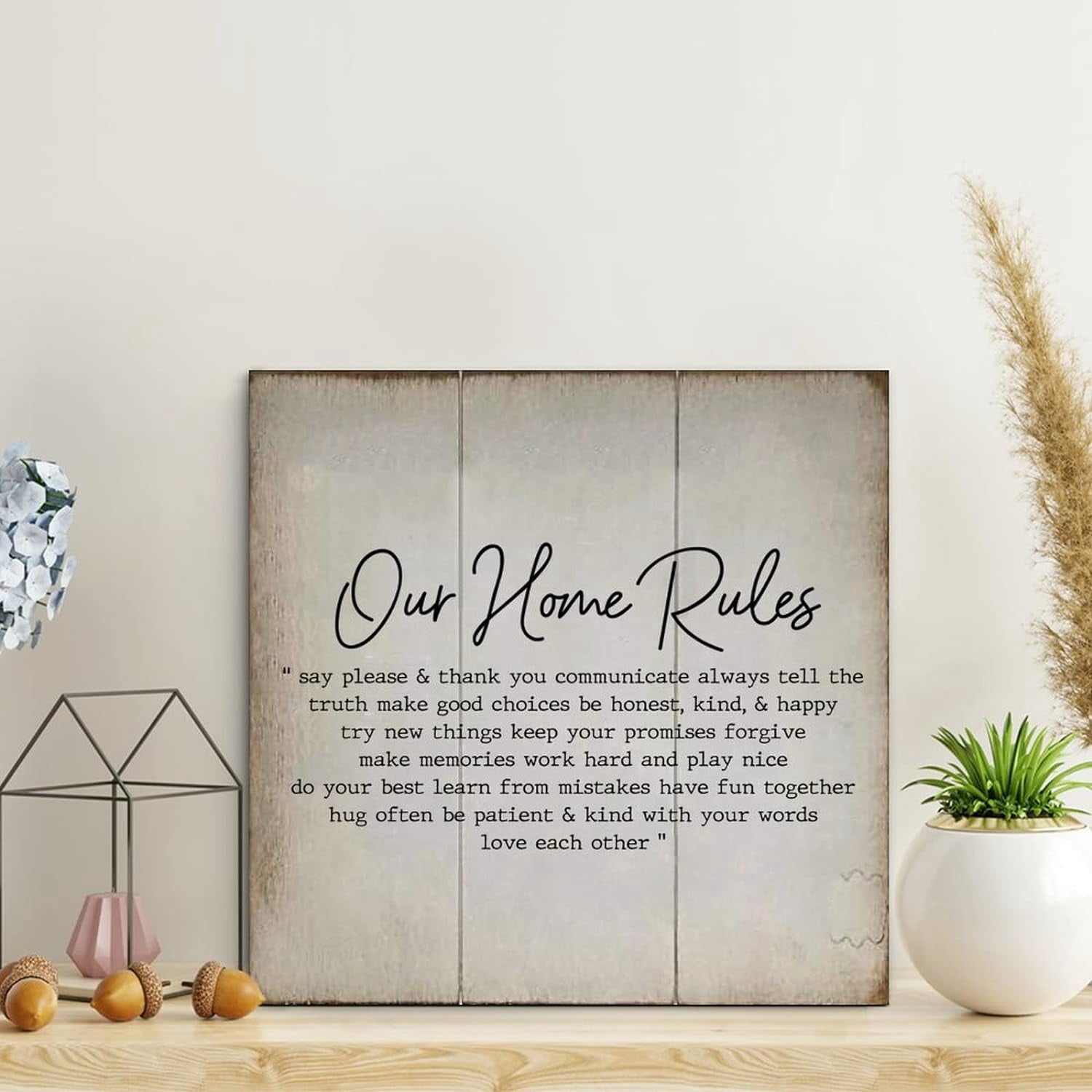 Bohemia Wooden Pallet Sign Our Home Rules Motivational Saying Wood ...