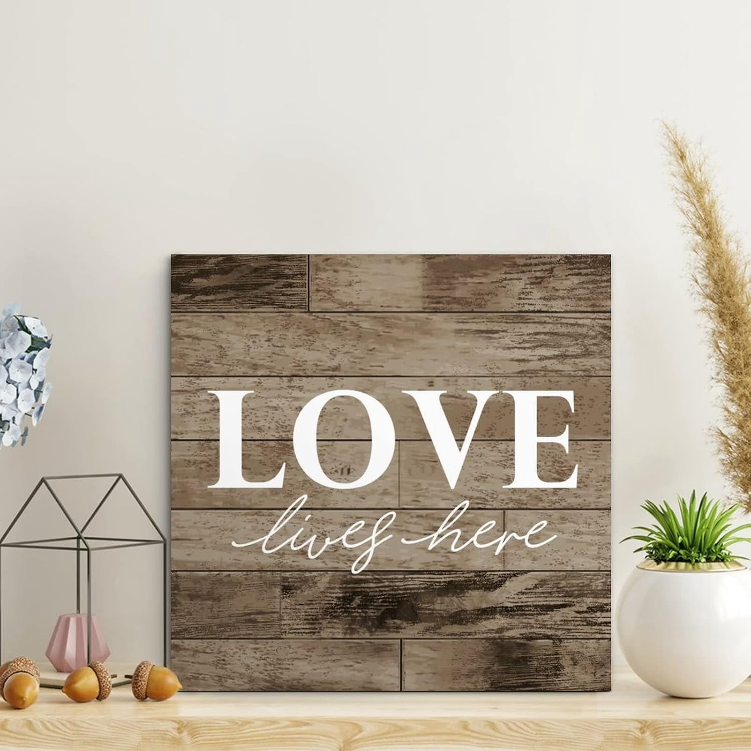 Bohemia Wooden Pallet Sign Love Lives Here Wood Signs Farmhouse Wall ...