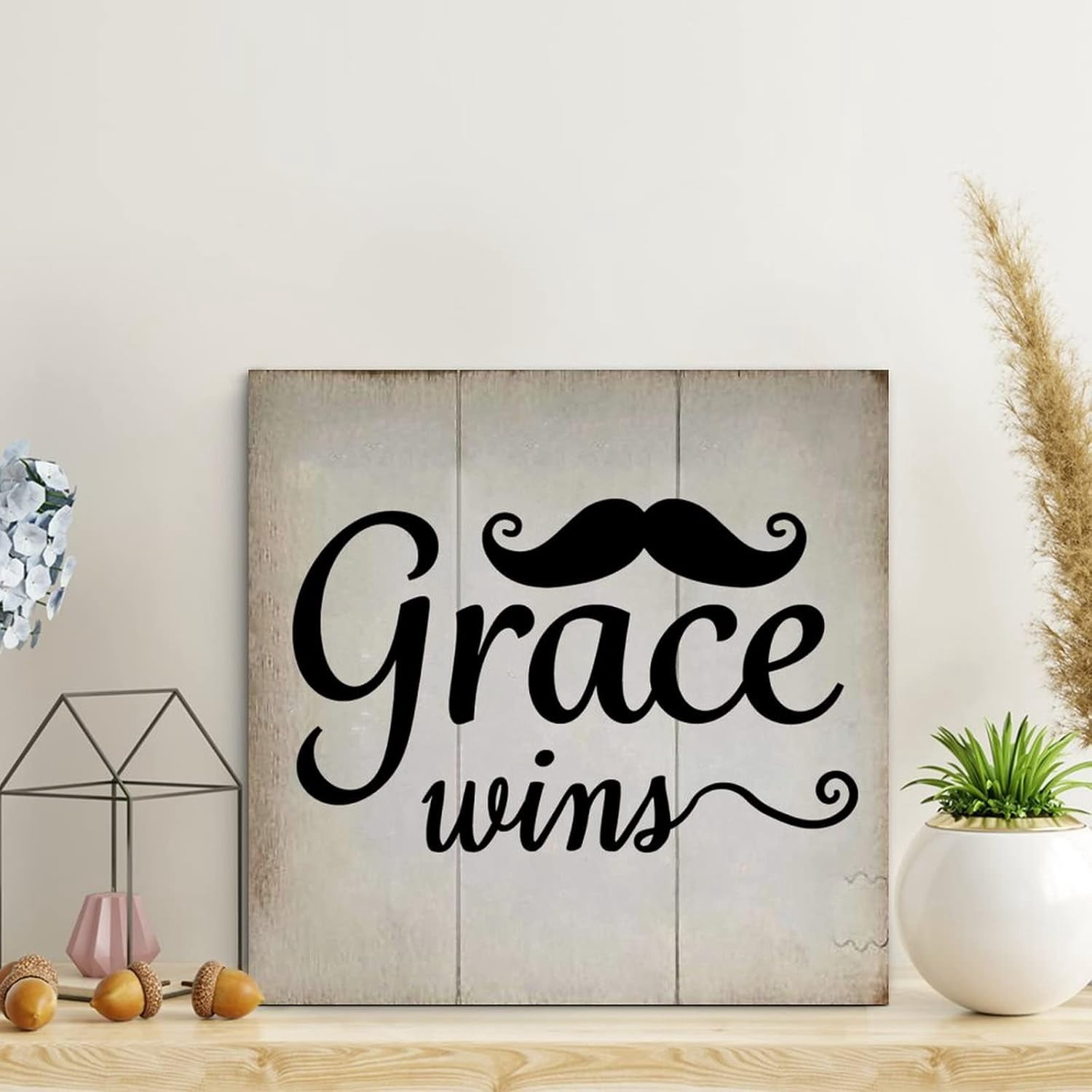 Bohemia Wooden Pallet Sign With Quotes Grace Wins Wood Signs 10X10 Inch ...