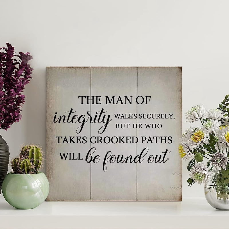 Bohemia Wooden Pallet Sign The Man of Integrity Walks Securely Wood ...