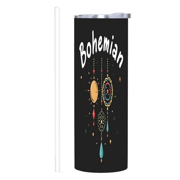 Bohemian 20 oz Stainless Steel Insulated Tumbler - Elegant Cursive ...