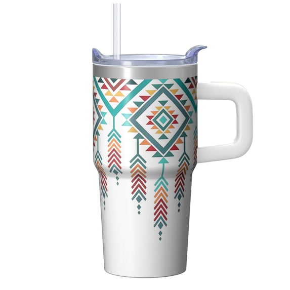 Bohemian 20oz Tumbler with Lid and Straws, Double Wall Vacuum Insulated ...