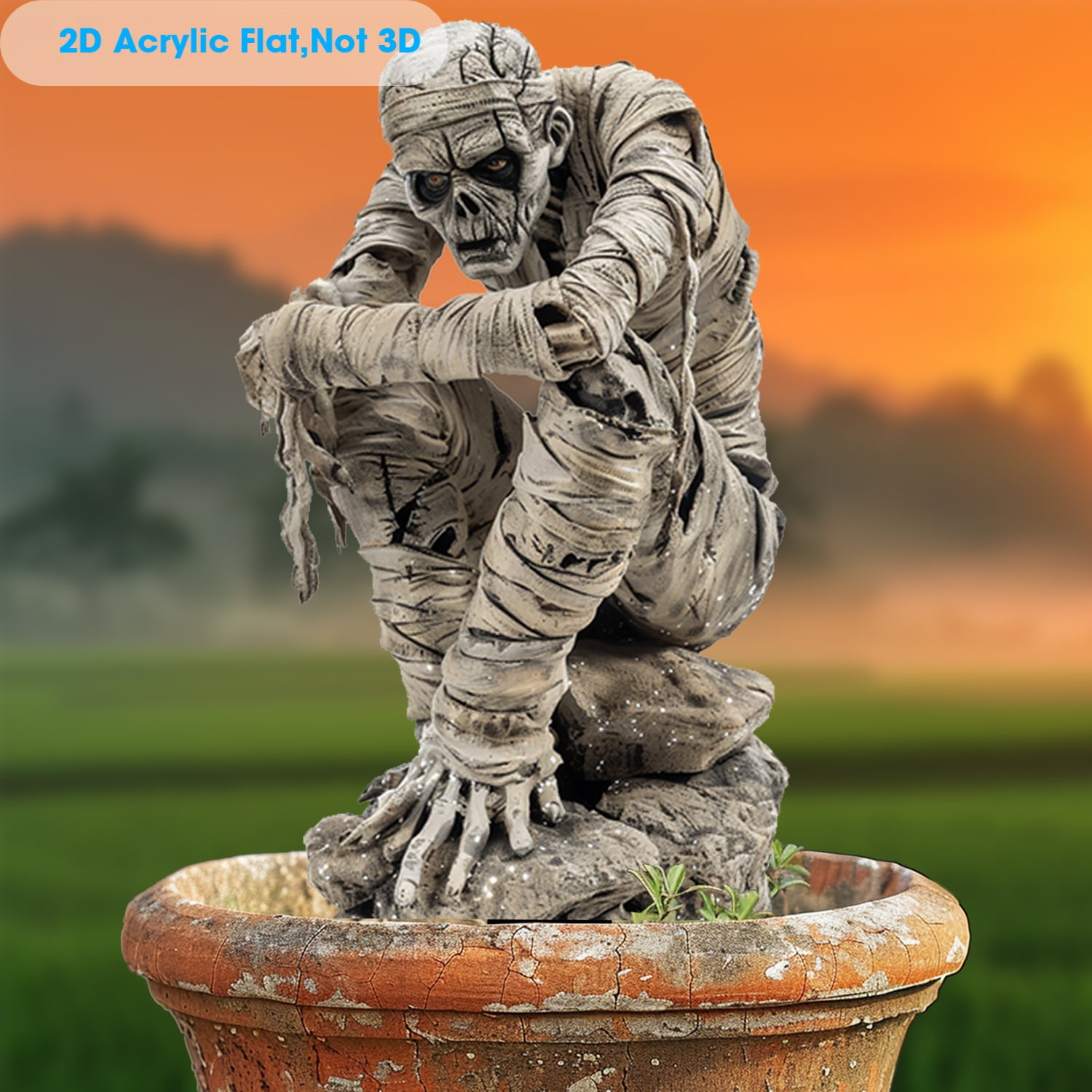 Bohemian 2D Flat Acrylic Garden Stake with Outdoor Art, Planter ...