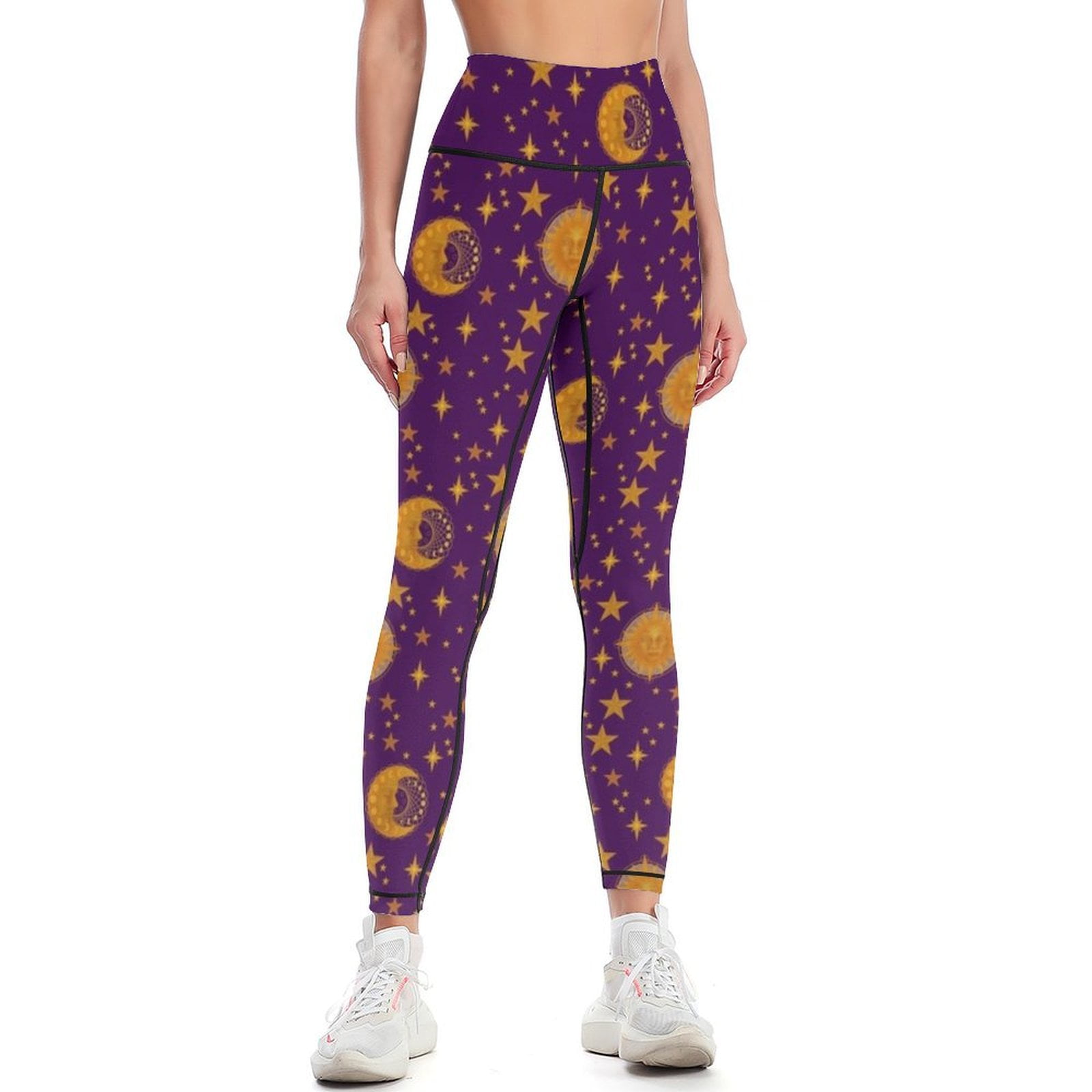 Bohemian 90's Sun and Moon Celestial Pattern Leggings Women's sports ...