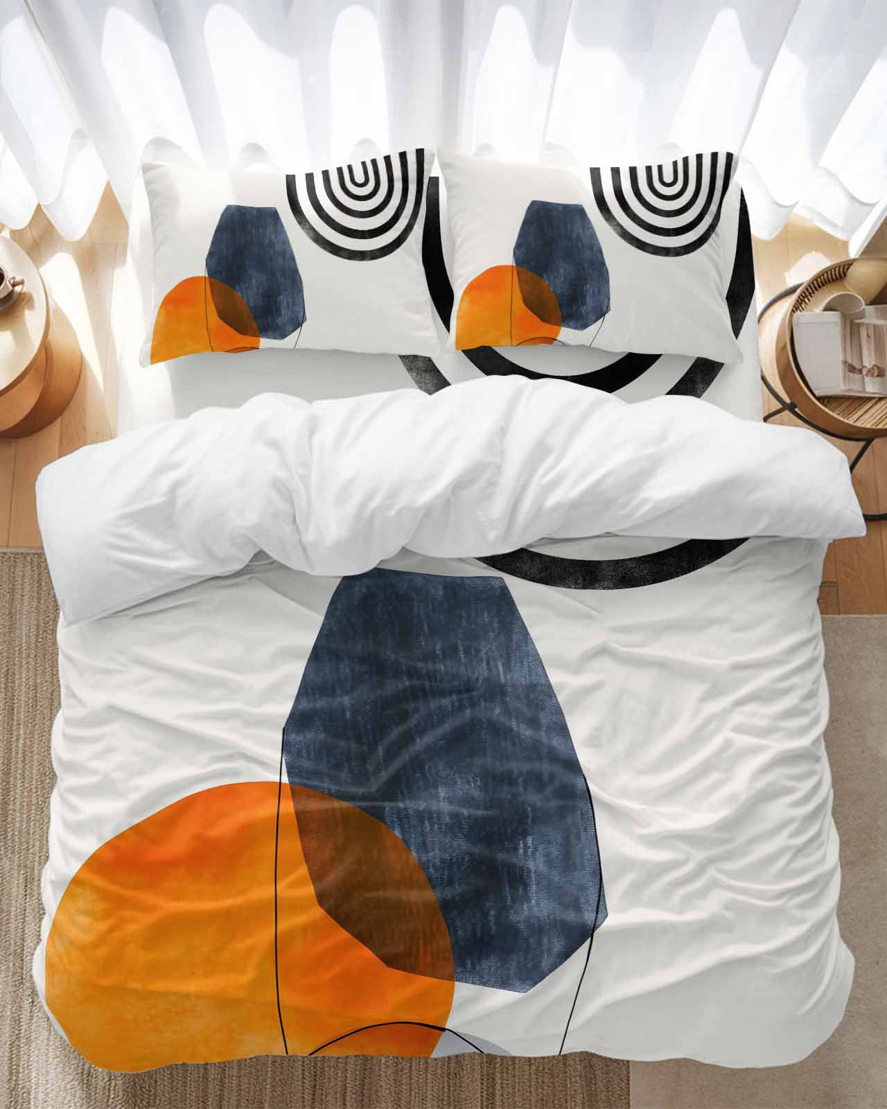 Bohemian Abstract Bedding Duvet Cover Set King Size 4 Pieces Geometric ...