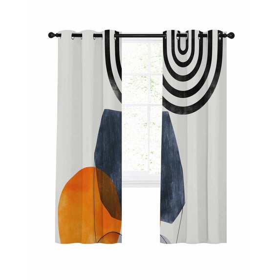 Bohemian Abstract Blackout Curtains 84 Inch Length Geometric Line ...