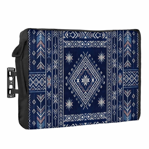 Bohemian Abstract Blue Floral Outdoor TV Cover Boho Tribal Ethnic ...