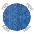 Bohemian Abstract Blue Flower Round Table Cover, Retro Boho Tribal ...