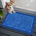 Bohemian Abstract Blue Flower Washable Entry Rug 2x3 Boho Tribal Ethnic ...