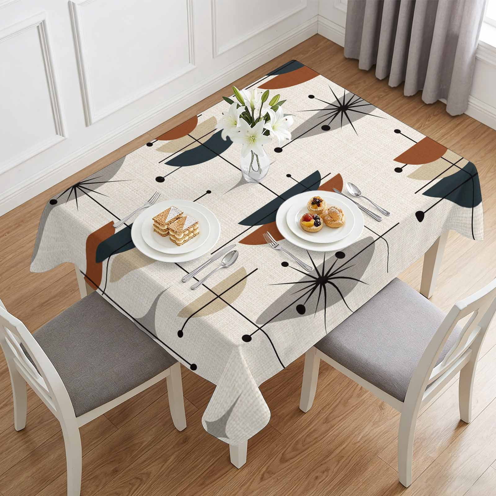 Bohemian Abstract Color Block Table Cloth 60x84in, Waterproof Rectangle ...