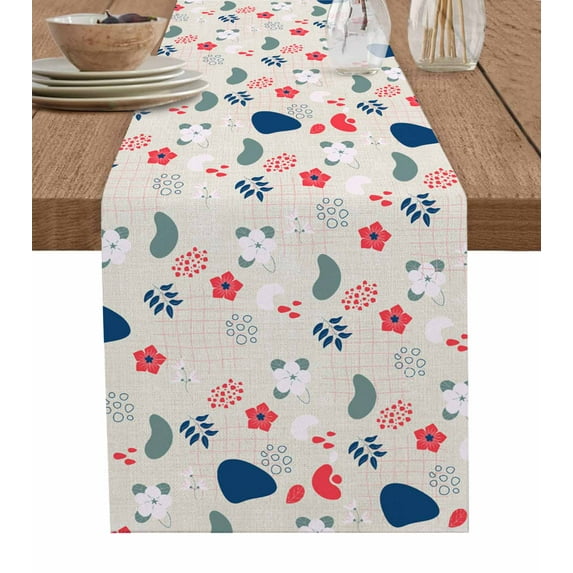 Bohemian Abstract Floral Design Table Runner Wedding r Table Cover ...