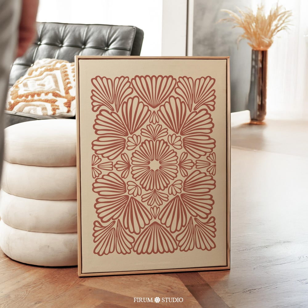 Bohemian Abstract Floral Print, Terracotta And Earth Tones Botanical ...