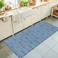 Bohemian Abstract Geometric Arch Rectangle Rug 2'x6' Abstract Navy Blue ...
