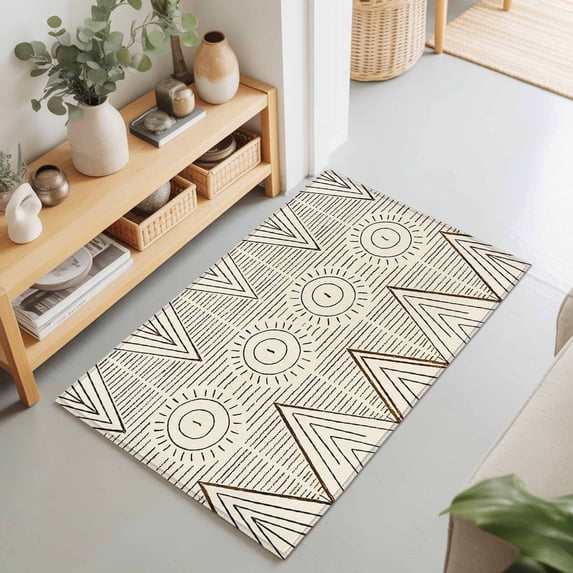 Bohemian Abstract Geometric Rectangle Rug 2'x3' Retro Ethnic Stripes ...