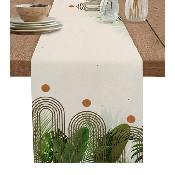 Bohemian Abstract Leaf Plant Table Runners For Dining Room Tablecloth 4 ...
