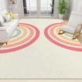 Bohemian Abstract Rainbow Area Rugs, Modern Colorful Lines Print Large ...