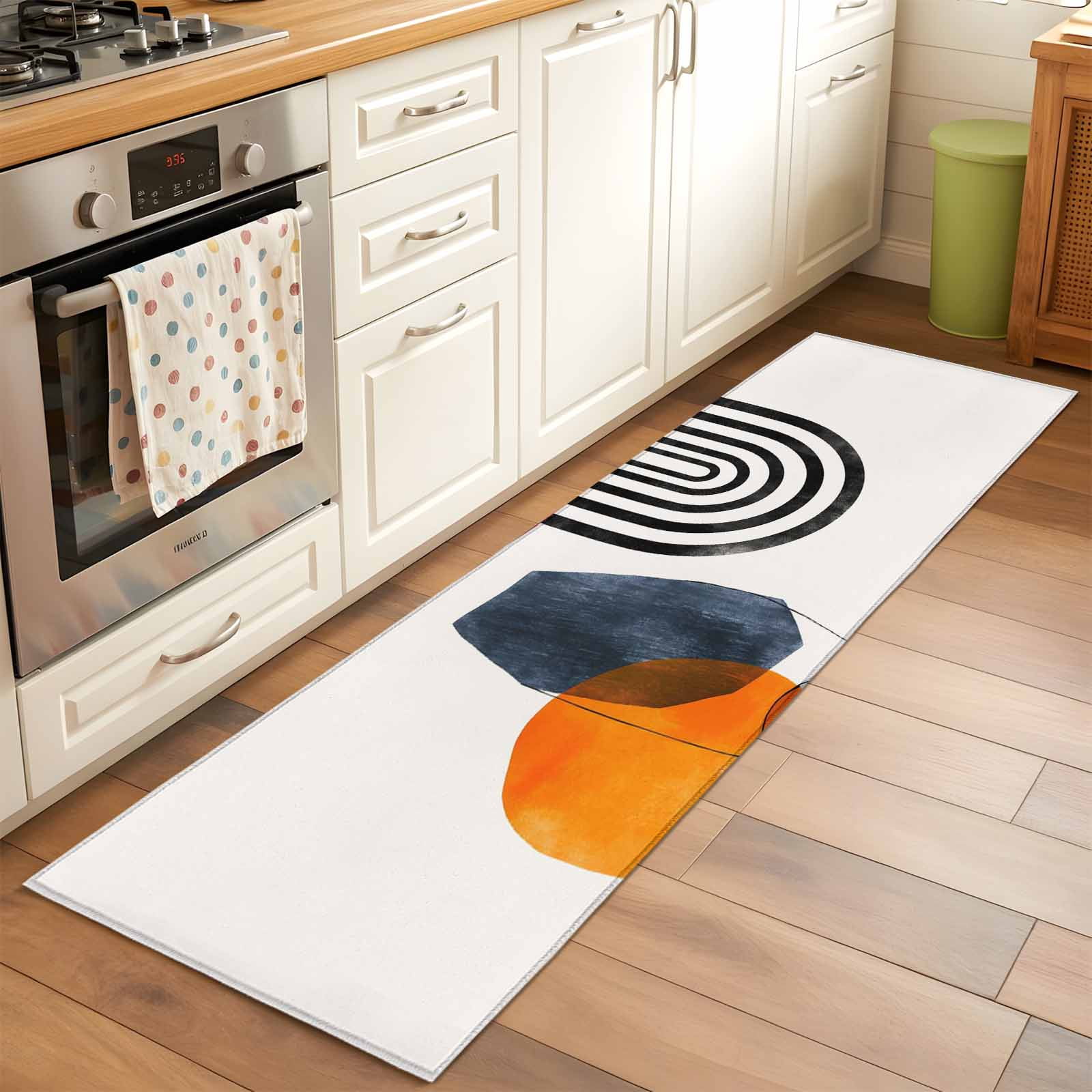 Bohemian Abstract Runner Rugs 2x6 ft Geometric Line Circle Leaves ...
